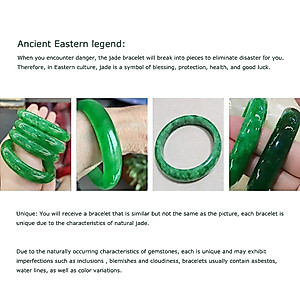 Natural Burmese Jade Bangle Full Green Feng Shui Jadeite Bracelet Women Jewellery Christmas Gift (Size : 58mm)