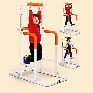 KDFJ Pull Up Station, Power Tower Trainer, Home Gym Indoor Pull Up Bar Horizontal Bars Multifunction Sport Fitness Equipment Workout-White