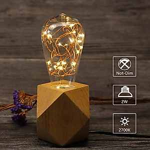 LED Decorative Bulbs,LED ST64 Fairy Light Bulb for Ambient Night Lighting, E26 Standard Base Edison with Starry Decorative String Lights for Bathroom, Bedroom, Living Room (Warm White, ST64)