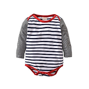 3Pcs Baby Boys Long Sleeve Stripe Romper Overalls Clothing Set with Hat (9-12 Months) Grey