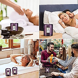 Valentines Day Decor Candles for Home Scented Natural Soy Wax Women Happy Birthday Set Kindle Aromatherapy Candle Gifts Large Glass Jar Pack Aesthetic Romantic Best Decorative (Purple)