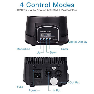 BETOPPER Moving Head RGBW, DJ Lights, Sound Activated/DMX Lighting, Moving Head Lights for Stage, Party, Live, DJ, Bar, Disco Lighting (7x8W 4 Packs)