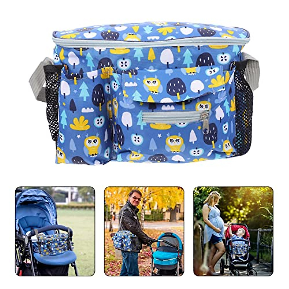 Kisangel Stroller Cartoon Pattern Mummy Infants Owl Holders Storage Attachments Straps Ster Nursery Universal Bag Newborns Diaper Organizer Caddy Baby Nappy Cradle Container Pouch