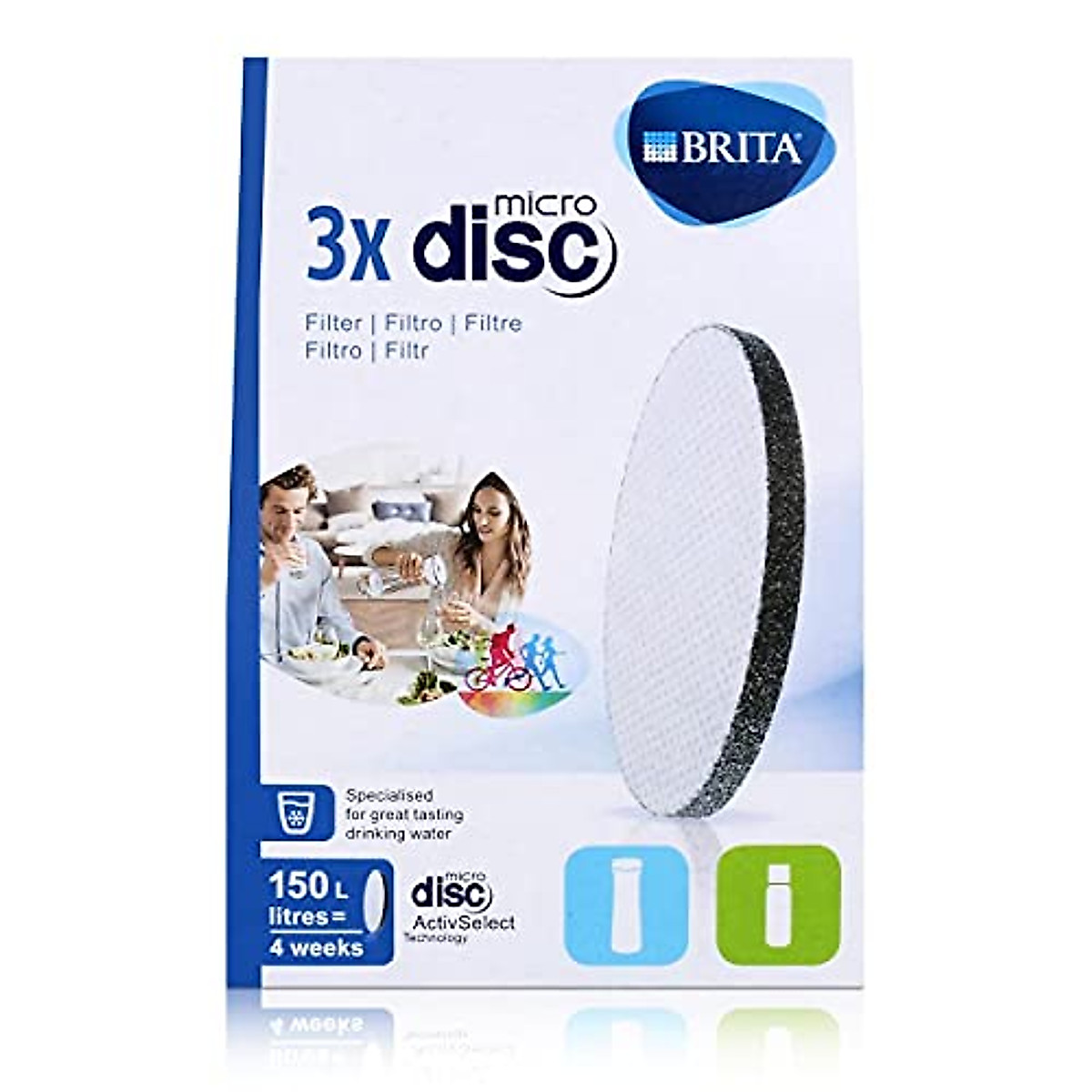 Brita MicroDisc Waterfilter Cartridge, 1 Count (Pack of 1), White