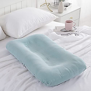 HOMBYS Muslin Baby Lounger Cover 2 Pack for Newborn, 100% Cotton Lounger Slipcover, Ultra Soft Removable Cover for Infant Lounger Pillow (Light Green & White)