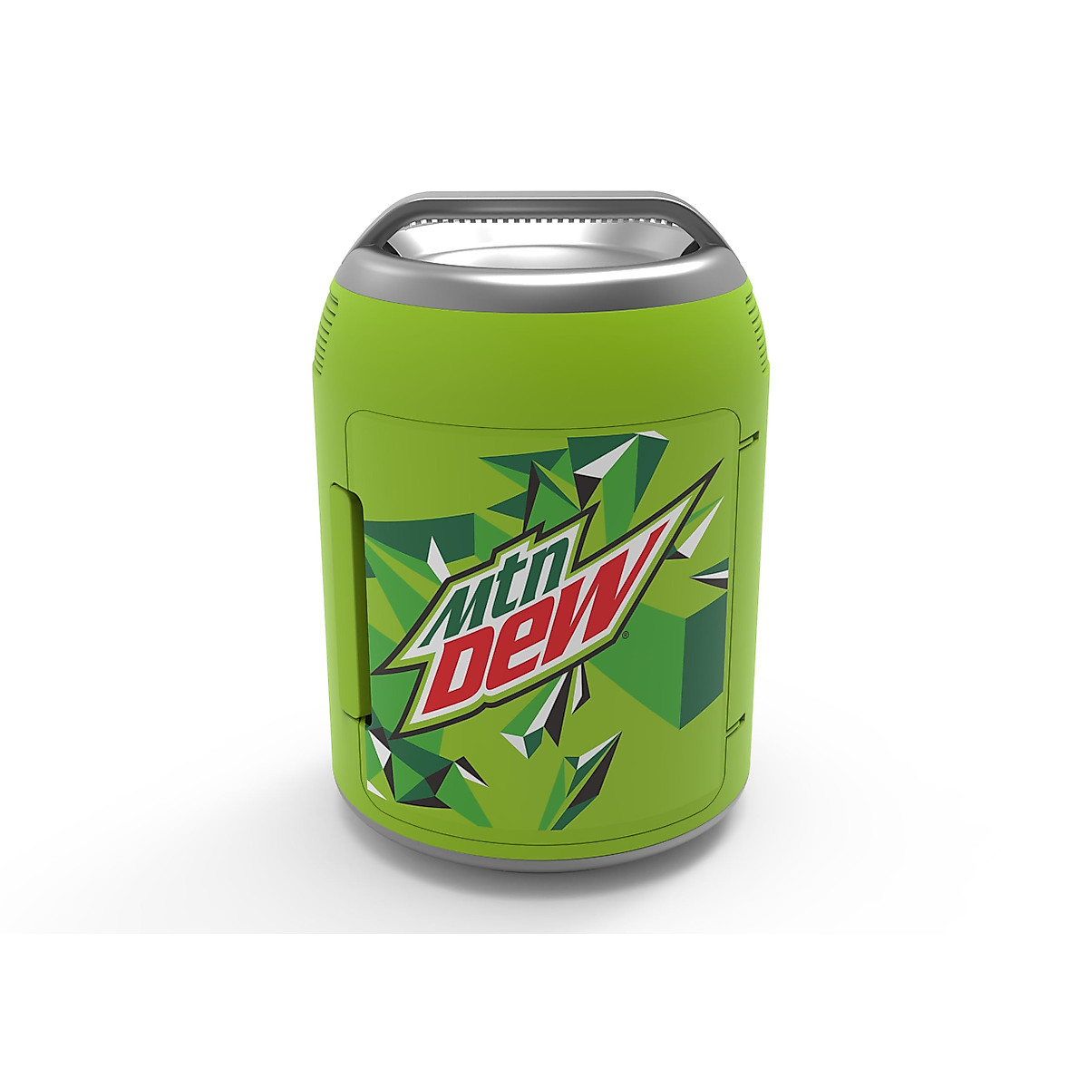 CURTIS MIS604MD Mountain Dew Branded Shaped 6 can Mini Personal Fridge Cooler-W L: 10.20" X H: 14.53 (Green)