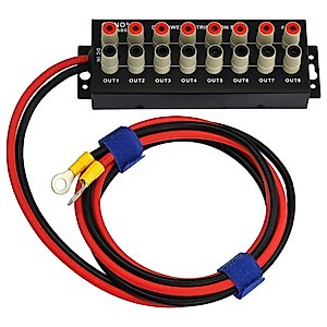 Banana Jack 8 Outlet DC Power Distribution Strip (with Cable)