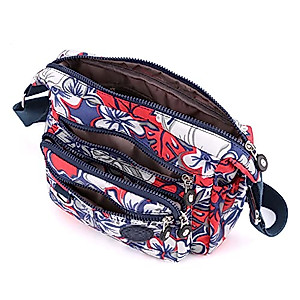 Crossbody Bag for Women Waterproof Multi-Pocket Messenger Bag Large Capacity Lightweight Shoulder Bag Casual Handbag for Daily Use Work Travel (Black)