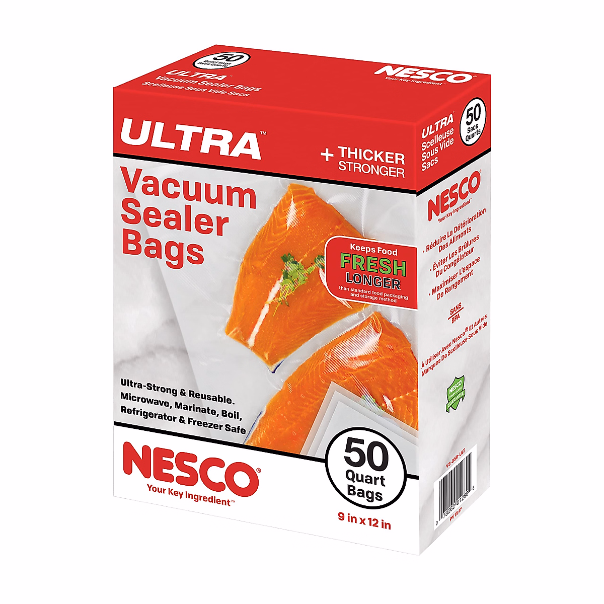 Nesco Heavy Duty Vacuum Sealer Bags- Quart 50 count