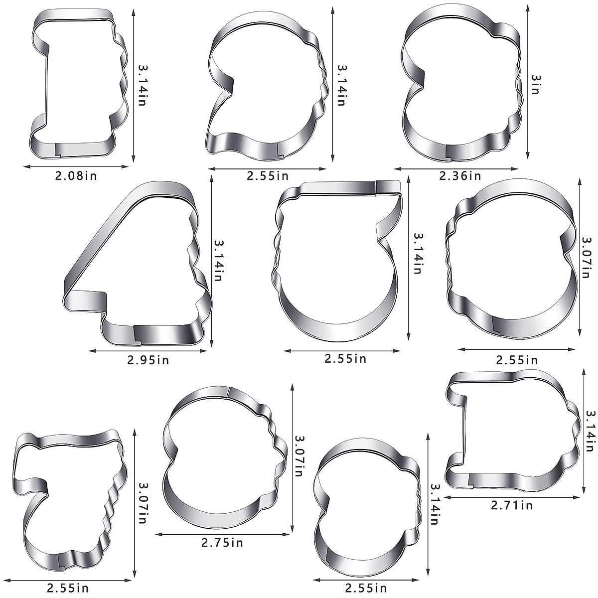 10 Pieces Number Cookie Cutters Birthday Cookie Cutters Numbers with Words Vintage Cookie Cutter Number Cookie Mould for Birthday Baking Home Kitchen Biscuit Baby Shower Party Supplies