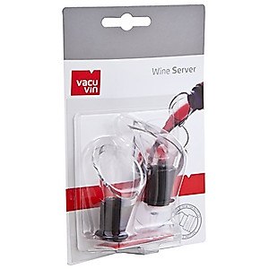 Vacu Vin Crystal Wine Server Set of 2 - Wine Aerator and Strainer, Pourer and Preserver - Perfect Fit for Every Wine Bottle - Convenient and Portable - Crafted with Excellence in the Netherlands