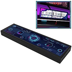 8.8 Inch Mini Monitor, 1920X480 Resolution CPU GPU Data Temperature Display, PC CPU Data Secondary Monitor, Customizable Screen Layout Function Support for RPi for Linux for