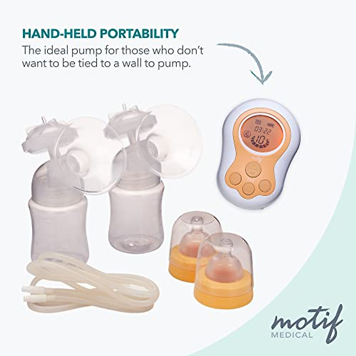 Motif Medical, Duo, Portable Double Electric Breast Pump, Easy, On-The-Go Pumping, Ideal for Travel Moms
