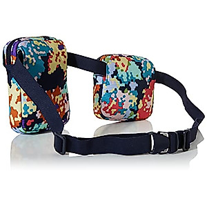 Vera Bradley Women's Recycled Lighten Up Reactive Convertible Belt Bag Sling Crossbody Bag, Happy Blooms Cross-Stitch, One Size