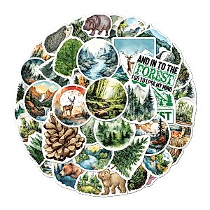 Pack 50 pcs Nature Forest Stickers for Water Bottles Waterproof Laptop Luggage Computer journaling Scrapbooking Teens Adults Women Funny Aesthetic Sticker Packs Small Vinyl Decals