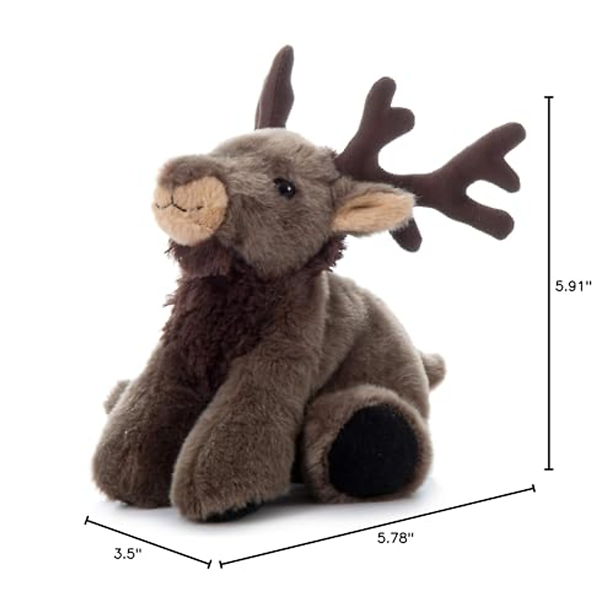 The Petting Zoo Elk Stuffed Animal Plushie, Gifts for Kids, Wild Onez Zoo Animals, Elk Plush Toy 9 Inches