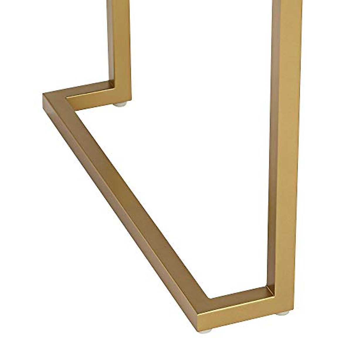 Coast to Coast Wheaton Modern Metal Ash Wood Rectangular Writing Desk 49 1/2" x 23" with 2-Drawer Gold Brown Open Leg for Living Room Bedroom Bedside Entryway House Balcony Office Bathroom