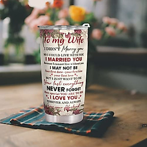 Gifts for Wife from Husband - Mothers Day Gifts for Her, Wife Valentines Day Gifts - Anniversary I Love You Romantic Gifts for Her, Wife Birthday Gift Ideas - To My Wife 20Oz Mothers day Tumbler