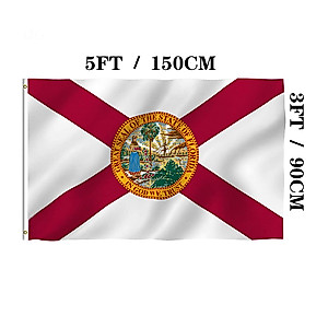 Jayus Embroidery Florida Sates Flags 3x5 Outdoor Double Sided Heavy Duty FL Florida Flag Banner with 2 Grommets