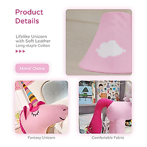 Floor Lamp by Cozylight, Pink Unicorn Design 51inch Tall Standing Lamp for Girl’s Bedroom, Hand-Stitched Toy Lamp Decorate Living Room, with an E26 LED Bulb