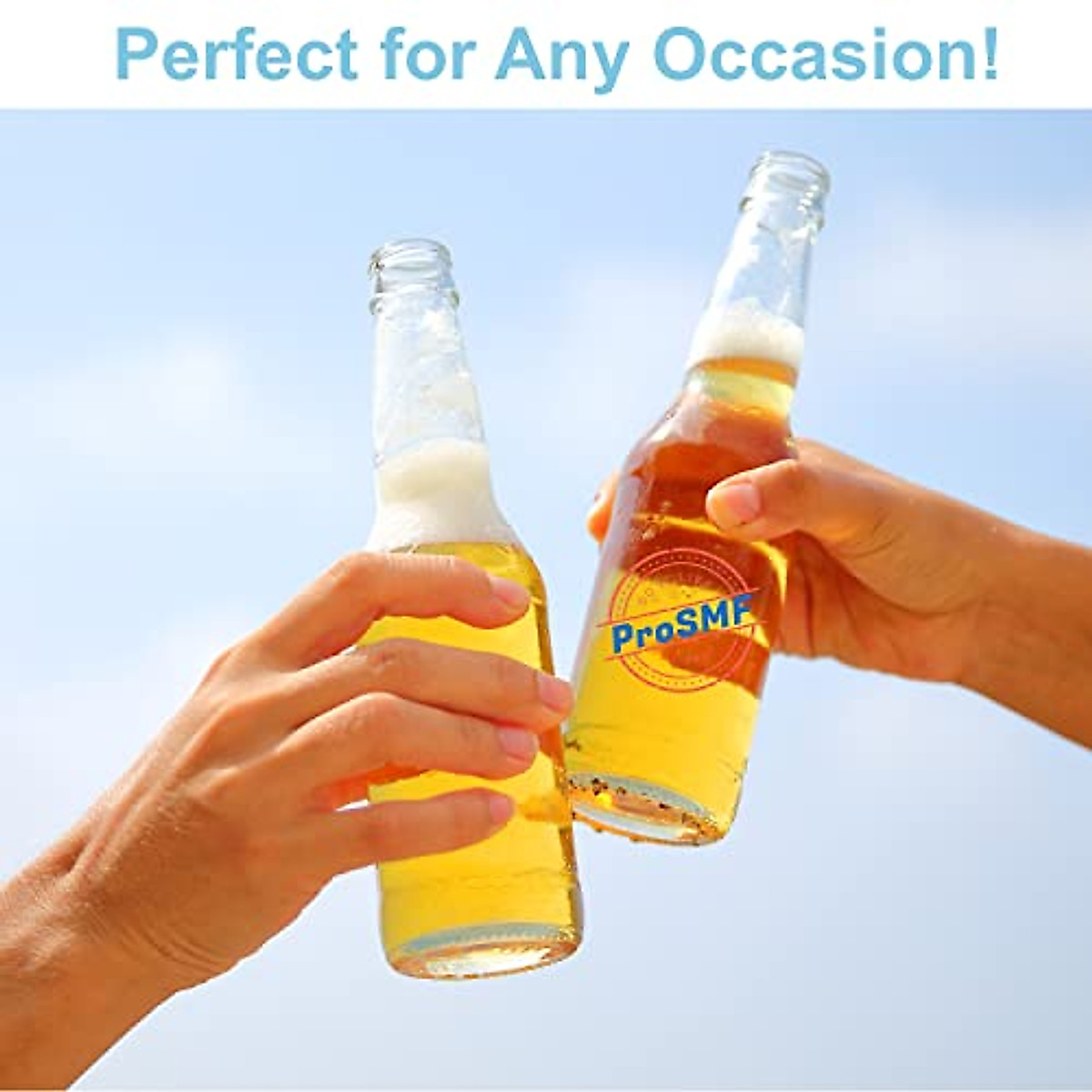 ProSMF Flat Bottle Opener - Bottle Opener for Bartender - Beer Bottle Opener - Stainless Steel - Heavy Duty - Vinyl Rubber Coated Handle - Black - 3 Pack - 2 Large & 1 Mini