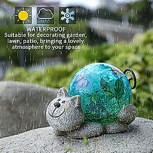 DREAM GARDEN Garden Statues - Solar Lights Garden Decorations Solar Sculptures Lawn Cat Ornaments for Outdoor Yard Patio Decor