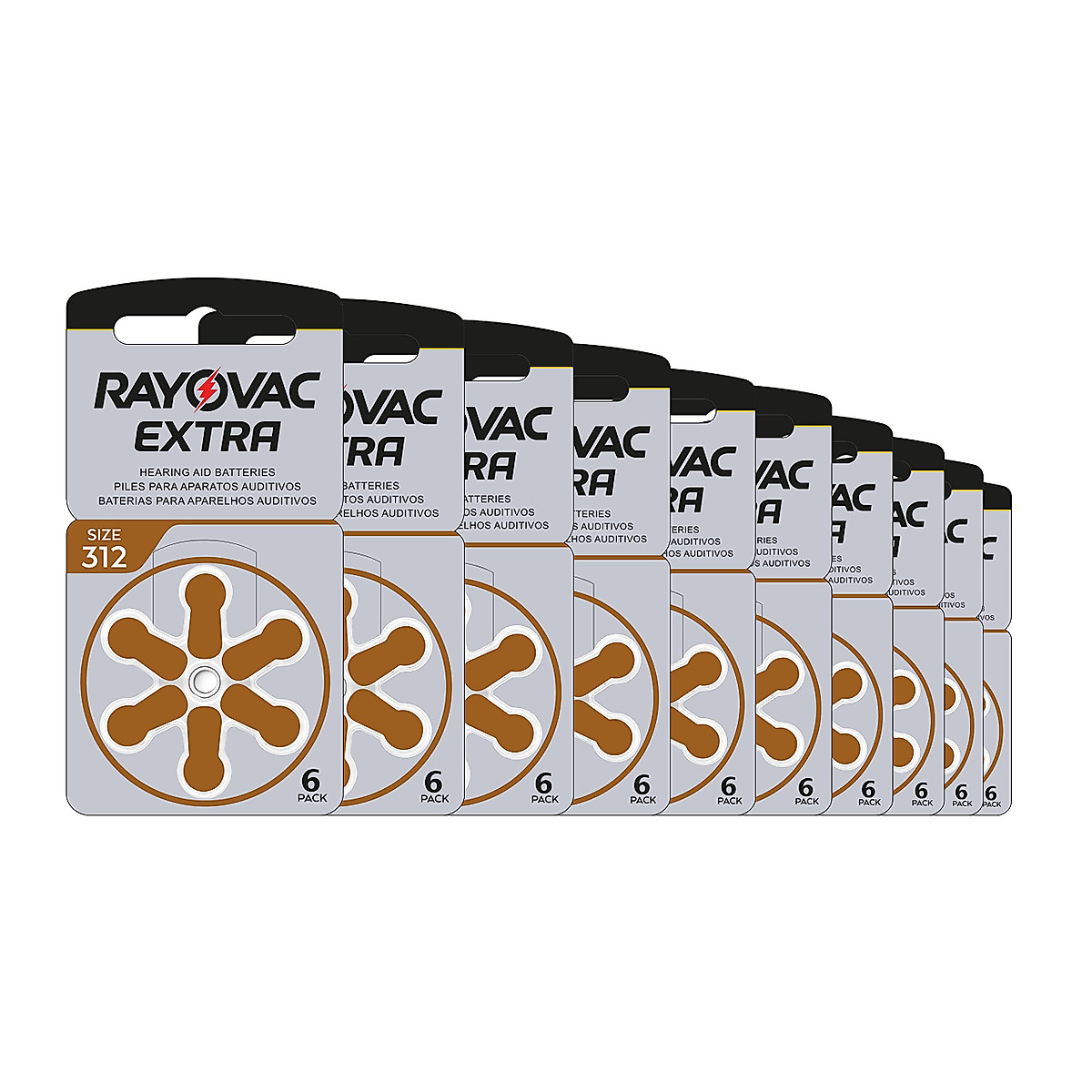 Rayovac Extra Advanced, size 312 Hearing Aid Battery (pack 60 pcs)