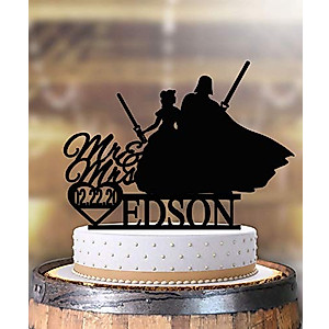Belle and Vader Wedding Cake Topper Personalized
