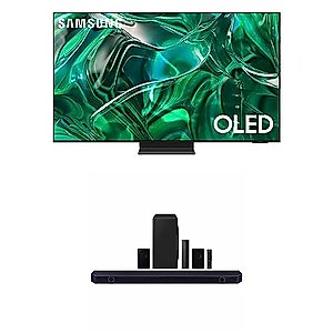 SAMSUNG 55-Inch Class OLED 4K S95C Series Quantum HDR Smart TV w/Dolby Atmos (QN55S95C) w/ SAMSUNG HW-Q910C 9.1.2ch Soundbar w/Wireless Dolby Audio, Rear Speaker Included (Newest Model)