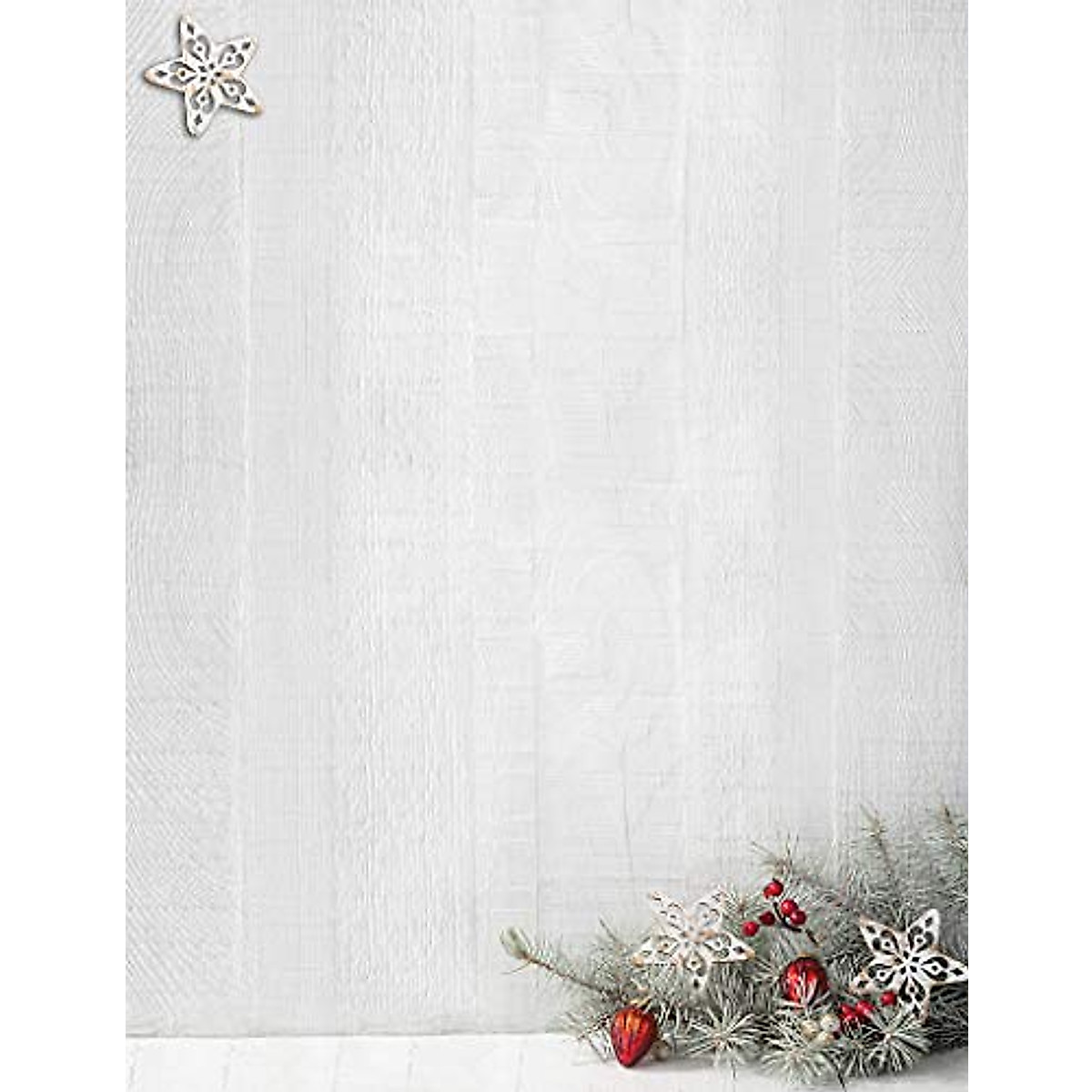 Woodsy Pine Christmas / Holiday Letterhead - 80 Sheets