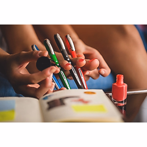 Stabilo 2019/41 Worker Colorful Rollerball Pen Medium 0.8mm Tip 0.5mm Line Blue Ref 2019-41 [Pack of 10]