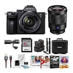 Sony a7 III Full Frame Mirrorless Interchangeable Lens Camera with 28-70mm and 16-35mm f/4 ZA OSS Lens Bundle