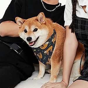 Cute Sloth Hanging Reversible Triangle Dog Bandanas, Bib Scarf Accessories for Pets Dogs Cats Holiday Decor