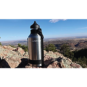 New Wave Enviro 40oz Stainless Steel Water Bottle with Strap