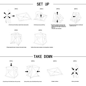 Vulture Pop-up Portable 2 Person Ground Hunting Blinds, 48 x 48 x 65 inches Camo Pattern Oxford Fabric