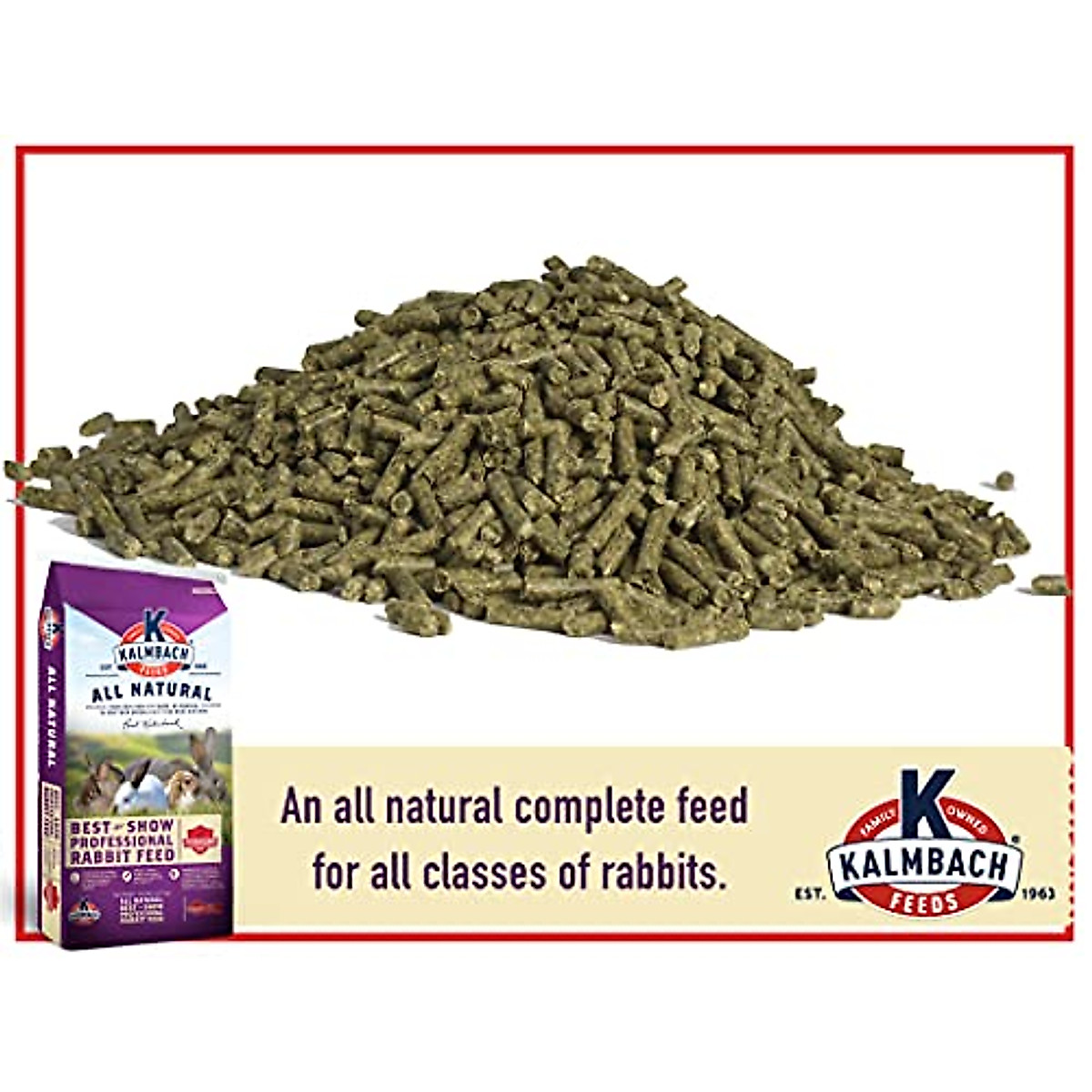 Kalmbach Feeds 18% Best in Show Rabbit Feed for All Rabbits, 50 lb Bag