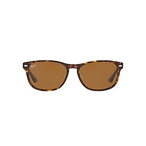 Ray-Ban Rb2184f Low Bridge Fit Square Sunglasses, Tortoise/B-15 Brown, 57 mm