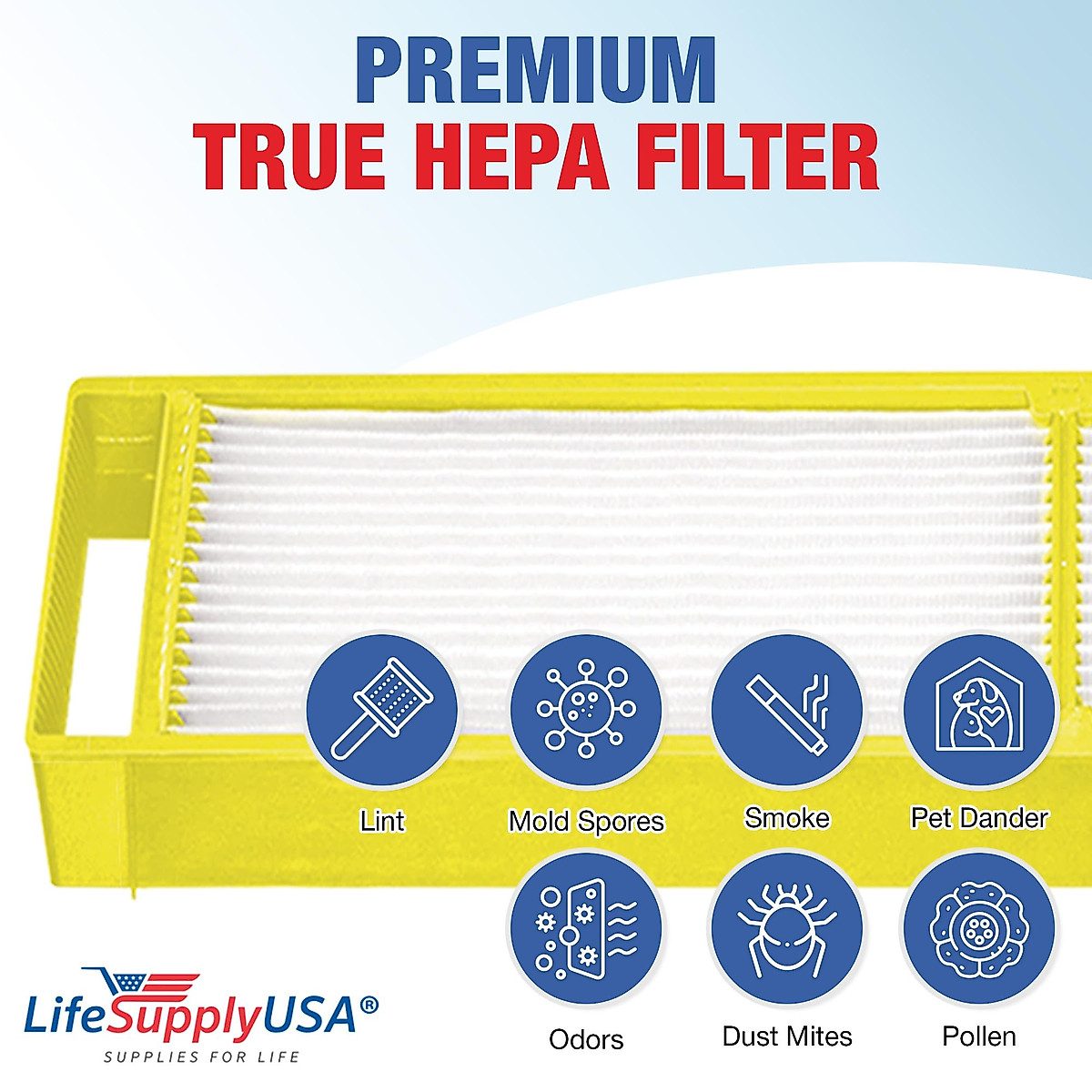 LifeSupplyUSA True HEPA Filter Replacement Compatible with Alen TF50-Carbon HEPA-Fresh Paralda Air Purifier (3-Pack)