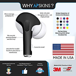 APSkin Skins for Apple AirPod Pro – Vinyl Protective Wraps Stickers Cover Earpods – Air Pods & Ear Pod Compatible Decal for Protection & Customization – Air Pod Pro Accessories – Gloss Black