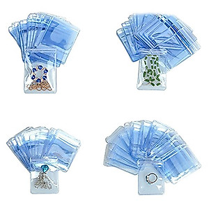 Self Seal Plastic Pack Zipper Lock Bags Clear PVC Antitarnish Jewelry Rings Earrings Packing Storage Pouch for Zip Transparent Anti-oxidation Lock Poly Pouch (100, 7x11cm (2.7x4.3 inch))