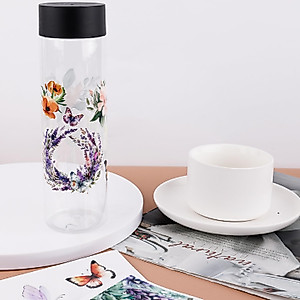 10 Sheets DTF Cup Wrap Transfer Stickers, Colorful Rub On Transfer Stickers Butterfly DTF Transfer Sticker Floral Cup Wrap Transfer Stickers for 16oz Glass Cup Handmade Crafts