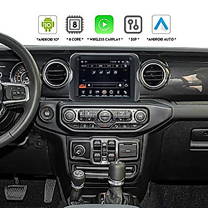 ZWNAV Factory Style Touch Screen Car Stereo for Jeep Wrangler JL Gladiator 2018 2019 2020 2021 Android Radio Replacement GPS Navigation Upgrade Head Unit Video Multimedia Player Carplay
