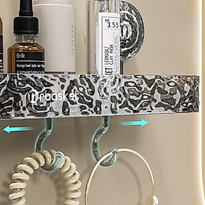 Wamnexti Corner Shower Caddy with Hooks, Suction Cup Shelf for Inside Shower Wall Organizer, Bathroom Shower Baskets Organizers, Storage Shelves for Kitchen Bedroom Apartment Home, Clear Rectangle