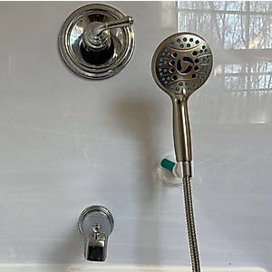 Shower Head Holder White | Handheld Shower Head Holder | Vacuum Suction Shower Head Holder | Adjust Shower Head Height for Kids, Pets, or Shaving Legs | Shower Head Holder Wall Mount