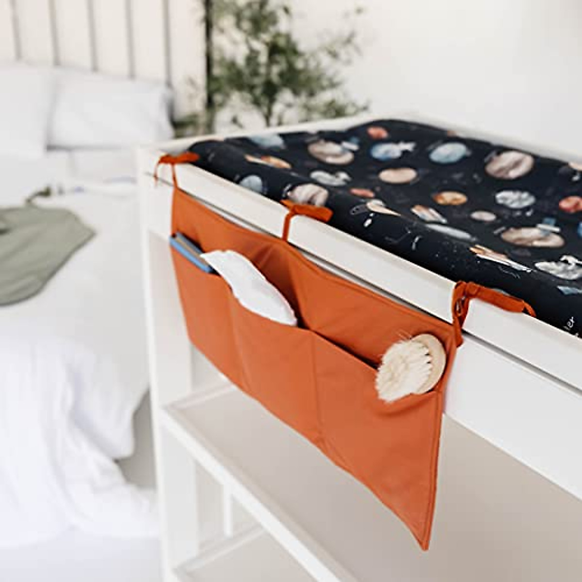 Natemia Baby Nursery Crib Organizer- Hanging Diaper Organizer for Crib - Made in Portugal