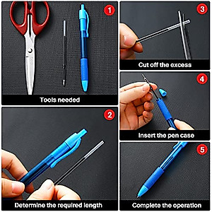 30 Pieces Pen Refills Ink Pen Refills Ballpoint Pen Refills Replacement Ballpoint Black for Retractable Pens Office College School Supplies (Black,1 mm)