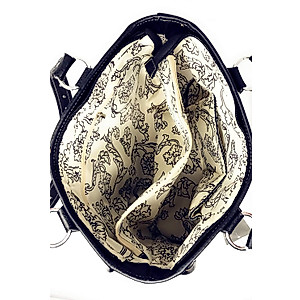 Texas West Women's Embroidered Metal Skull Purse Handbag and Wallet set in 7 colors (Black messenger bag)