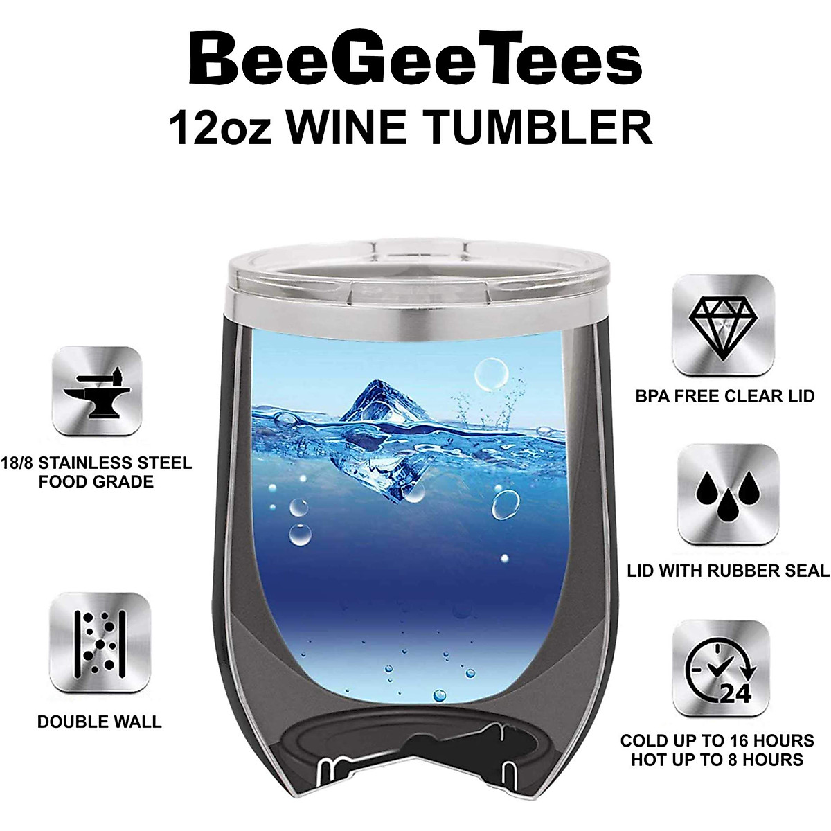 BeeGeeTees Funny Wine Tumbler This Is Definitely Vodka Laser Engraved Insulated Stainless Steel Cup With Lid (Matte Green)