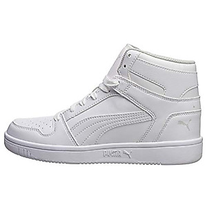 PUMA Rebound Layup Synthetic Leather (Big Kid) Puma White/Gray Violet 6.5 Big Kid M