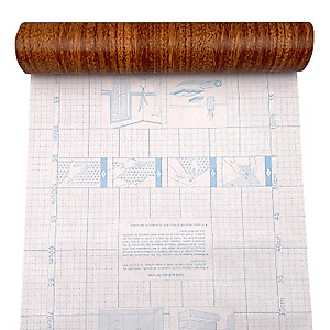 Yifely Brown Wood Textured Vinyl Drawer Paper Self-Adhesive Shelf Liner Countertop Sliding Door Sticker 17.7 Inch by 9.8 Feet